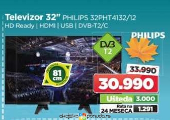 Televizor Philips TV 32 in LED HD Ready, 3PHT4132/12, Philips