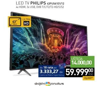 Televizor Philips TV 43 in LED 4K UHD, Philips