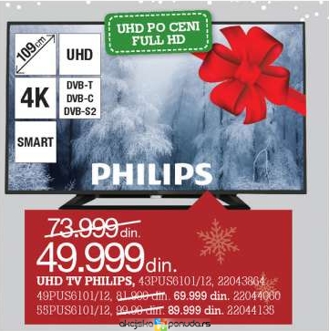 Tlelevizot TV 43 in Smart LED 4K UHD, Philips