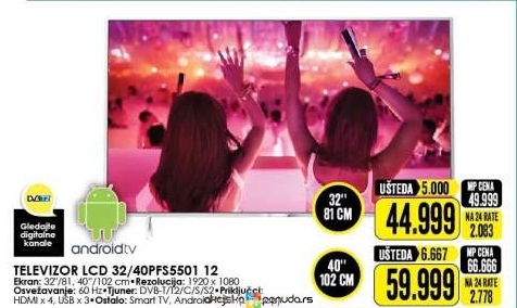 Televizor Philips TV 40 in Smart LED Full HD Androidtv, Philips