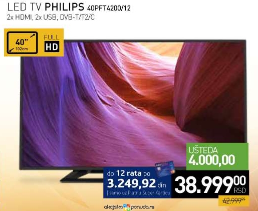 Televiyor Philips TV 40 in LED Full HD, Philips