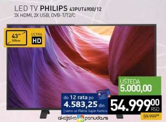 Philips televizor 43 in LED UHD, Philips