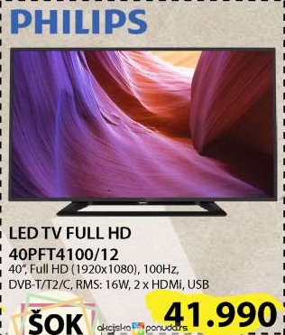 Philips TV 40 in LED Full HD 40PFT4100/12, Philips