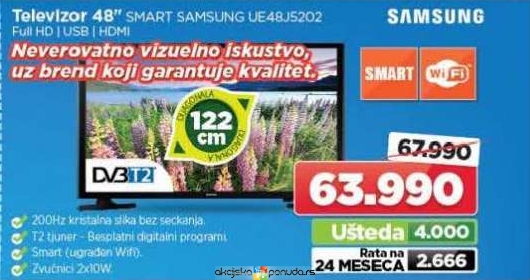 Televizor Samsung TV 48 in Smart LED Full HD, UE48J5202, Samsung