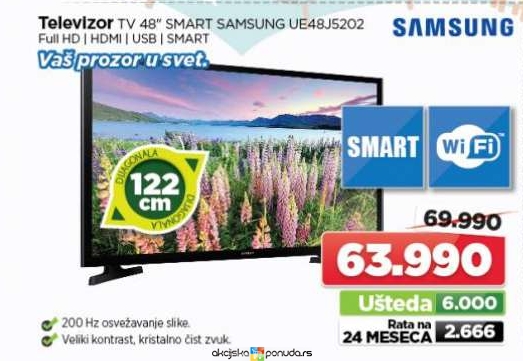 Televizor Samsung TV 48 in Smart LED Full HD, UE48J5202, Samsung