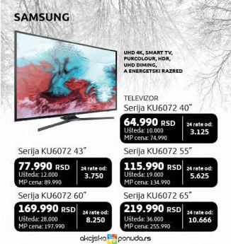 Televizor Samsung TV 43 in Smart LED 4K UHD, KU6072, Samsung