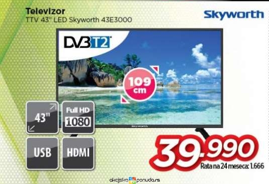 Skyworth televizor TV 43 in LED Full HD 43E3000, Skyworth