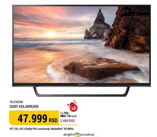 Televizor Sony TV 40 in LED Full HD, KDL40RE450, Sony