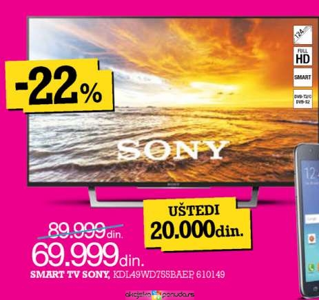 Televizor Sony, TV 49 in Smart LED Full HD, KDL49WD866BAEP, Sony