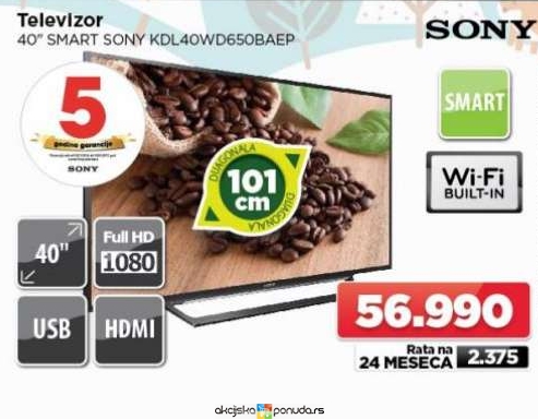 Televizor Sony TV 40 in Smart LED Full HD, Sony