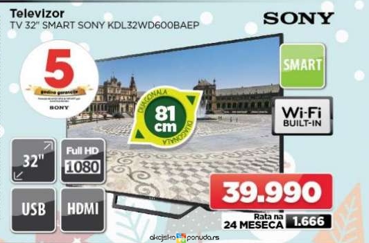 Televizor Sony TV 32 in Smart LED Full HD, Sony