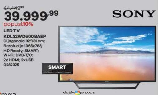 Televizor Sony TV 32 in Smart LED HD Ready, Sony