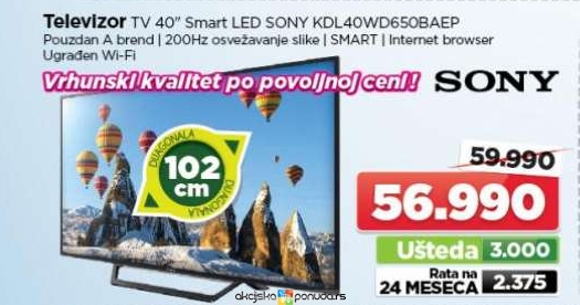 Televizor Sony TV 40 in Smart LED Full HD, Sony