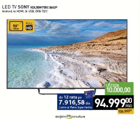 Sony televizor 50 in LED Full HD Androidtv, Sony