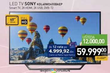 Sony TV 40 in Smart LED Full HD, Sony