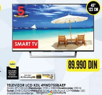 Sony TV 49 in Smart LED Full HD, Sony