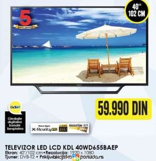 Sony TV 40 in LED Full HD, Sony