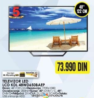 Sony TV 48 in LED Full HD, Sony
