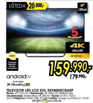 Sony TV 55 in LED UHD androidtv, Sony