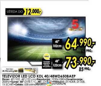 Sony TV 40 in LED Full HD, Sony