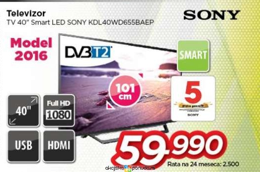 Sony TV 40 in Smart LED Full HD, Sony