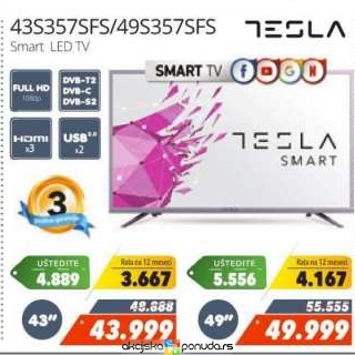 Televizor Tesla TV 49 in LED Full HD, Tesla