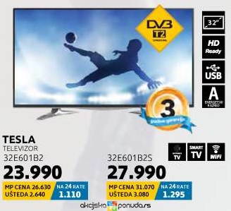 Tesla TV 32 in LED HD Ready 32E601B2, Tesla