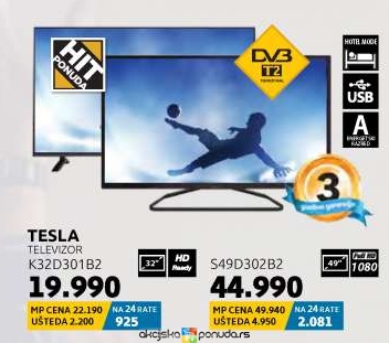 Tesla TV 49 in LED Full HD S49D302B2, Tesla