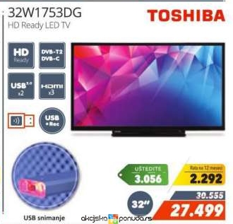 Televizor Toshiba TV 32 in LED HD Ready, Toshiba