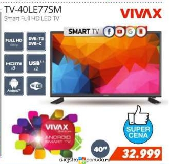 Televizor Vivax TV 40 in Smart LED Full HD androidtv, Vivax