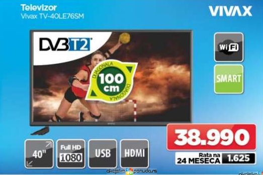 Televiyor Vivax TV 40 in LED Full HD, 40LE76SM, Vivax