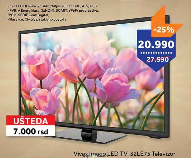 Televizor Vivax Imago TV 32 in LED HD Ready, 32LE75, Vivax