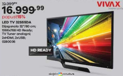 Televizor Vivax TV 32 in LED HD Ready 32S55DA, Vivax