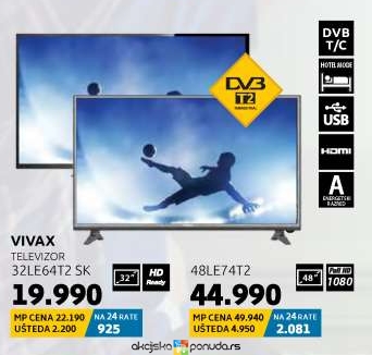 Vivax TV 32 in LED HD Ready 32LE64T2 SK, Vivax