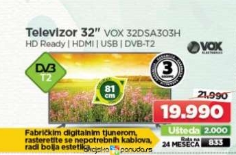 Televizor Vox TV 32 in LED HD Ready, 32DSA303H, Vox