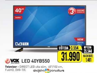 Televizor Vox TV 40 in LED Full HD, Vox