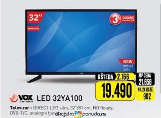 Televizor Vox TV 32 in LED HD Ready, Vox