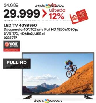 Televizor Vox TV 40 in LED Full HD, Vox