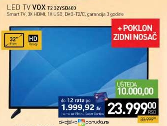 Vox televizor 32 in Smart LED HD Ready, Vox