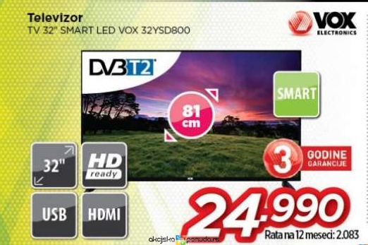 Vox televizor 32 in Smart LED HD Ready, Vox