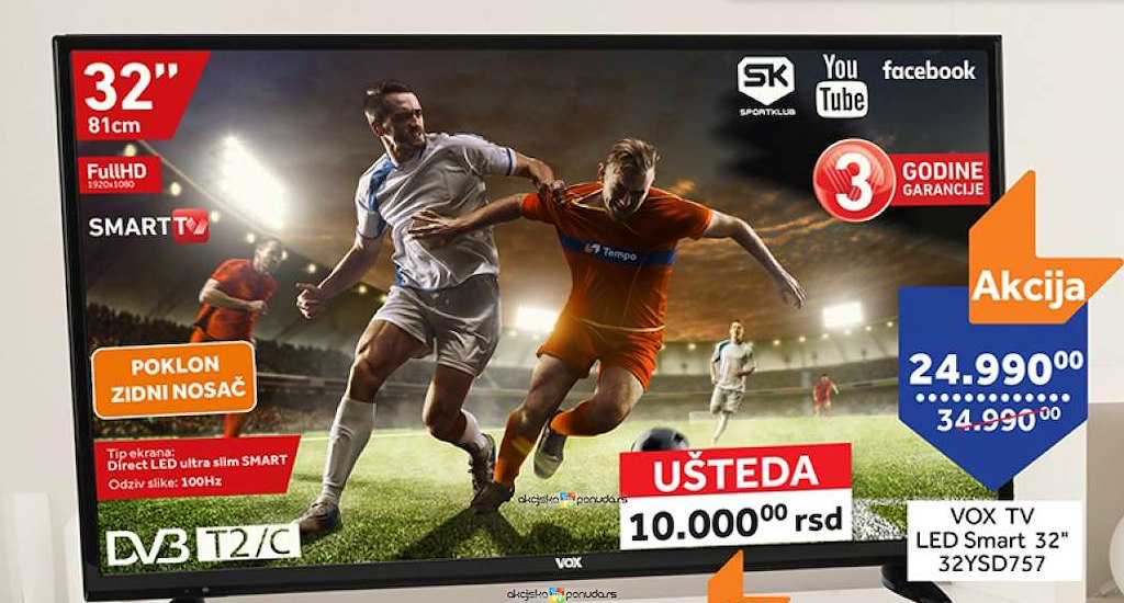 Vox televizor TV 32 in Smart LED Full HD 32YSD757, Vox