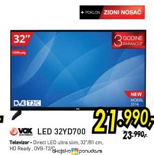 Vox televizor 32 in LED HD Ready 32YD700, Vox