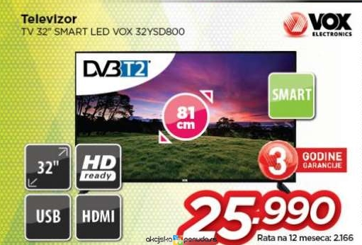 Vox TV 32 in Smart LED HD Ready, Vox