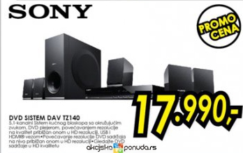 Sony DVD sistem sa zvučnicima DAV TZ140, Sony