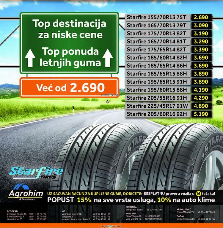 Letnje auto gume Starfire 155/70/R13 75T, Starfire