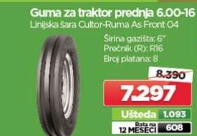 Prednja guma za traktor Cultor Ruma As Front 04, Ruma Cultor