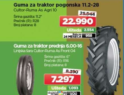 Pogonska guma za traktor Cultor Ruma As Agri 10, Ruma Cultor