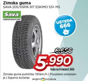 Zimska auto guma Sava Eskimo, 205/55 R16, Sava