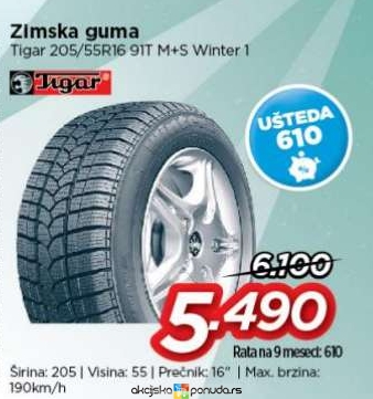 Zimske auto gume Tigar Winter 1, 205/55 R16, Tigar