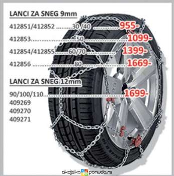 Lanci za sneg 9 mm 30/40, Zimska auto oprema